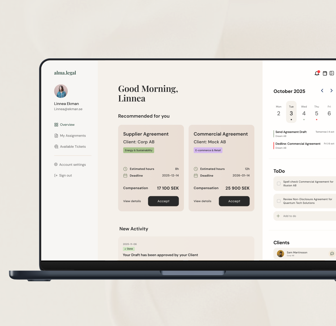 alma.legal - Professional legal support made accessible